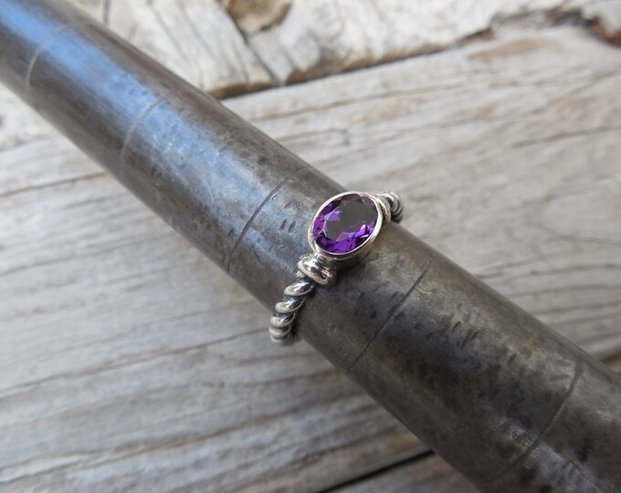 Beautiful Deep Purple Amethyst Ring Handmade in Sterling Silver 925 - Etsy