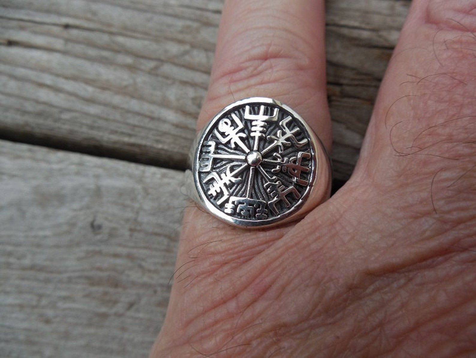 Viking Compass Ring Handmade in Sterling Silver 925 - Etsy