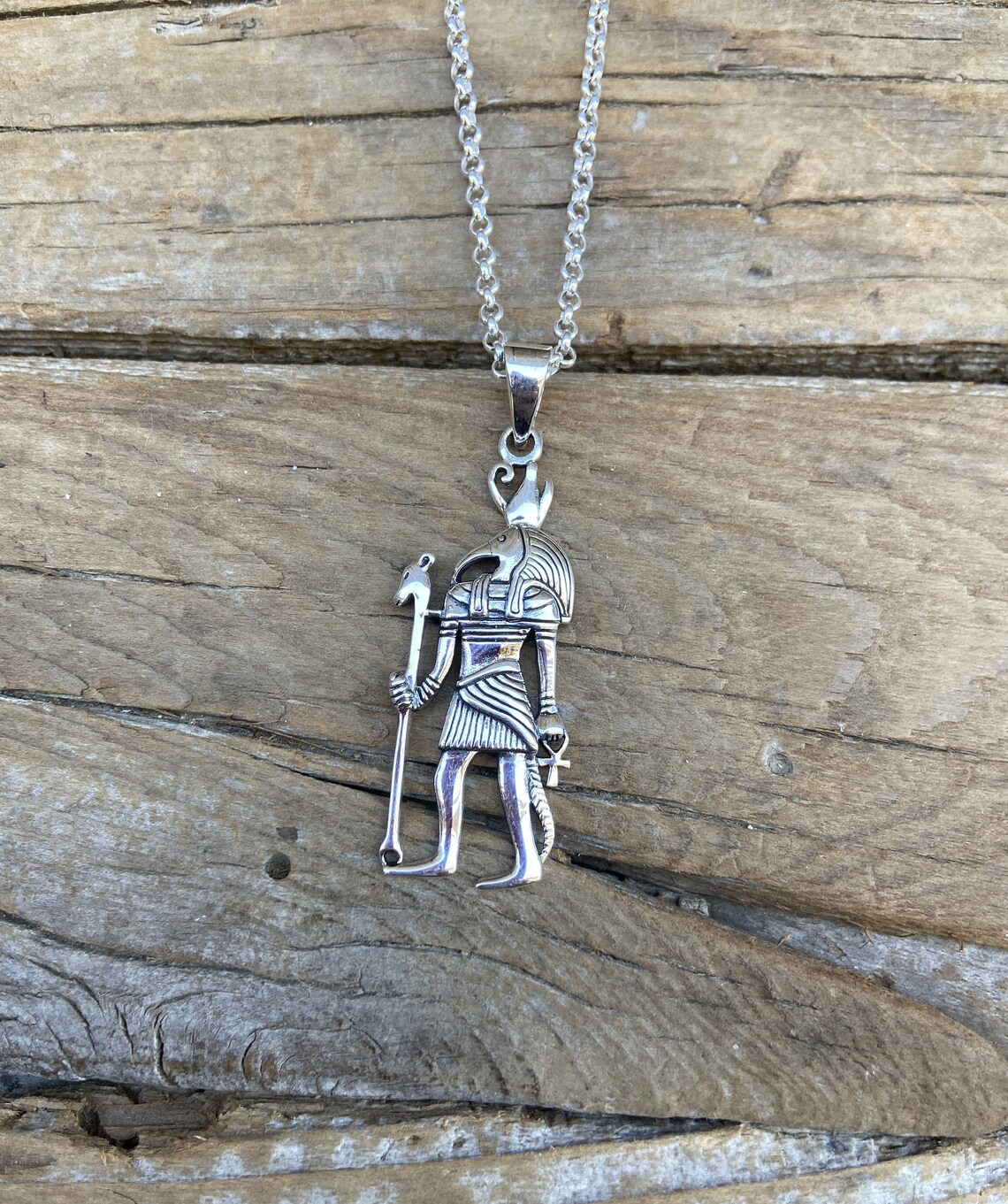 ON SALE Thoth, the Egyptian God Necklace Handmade and Antiqued in ...