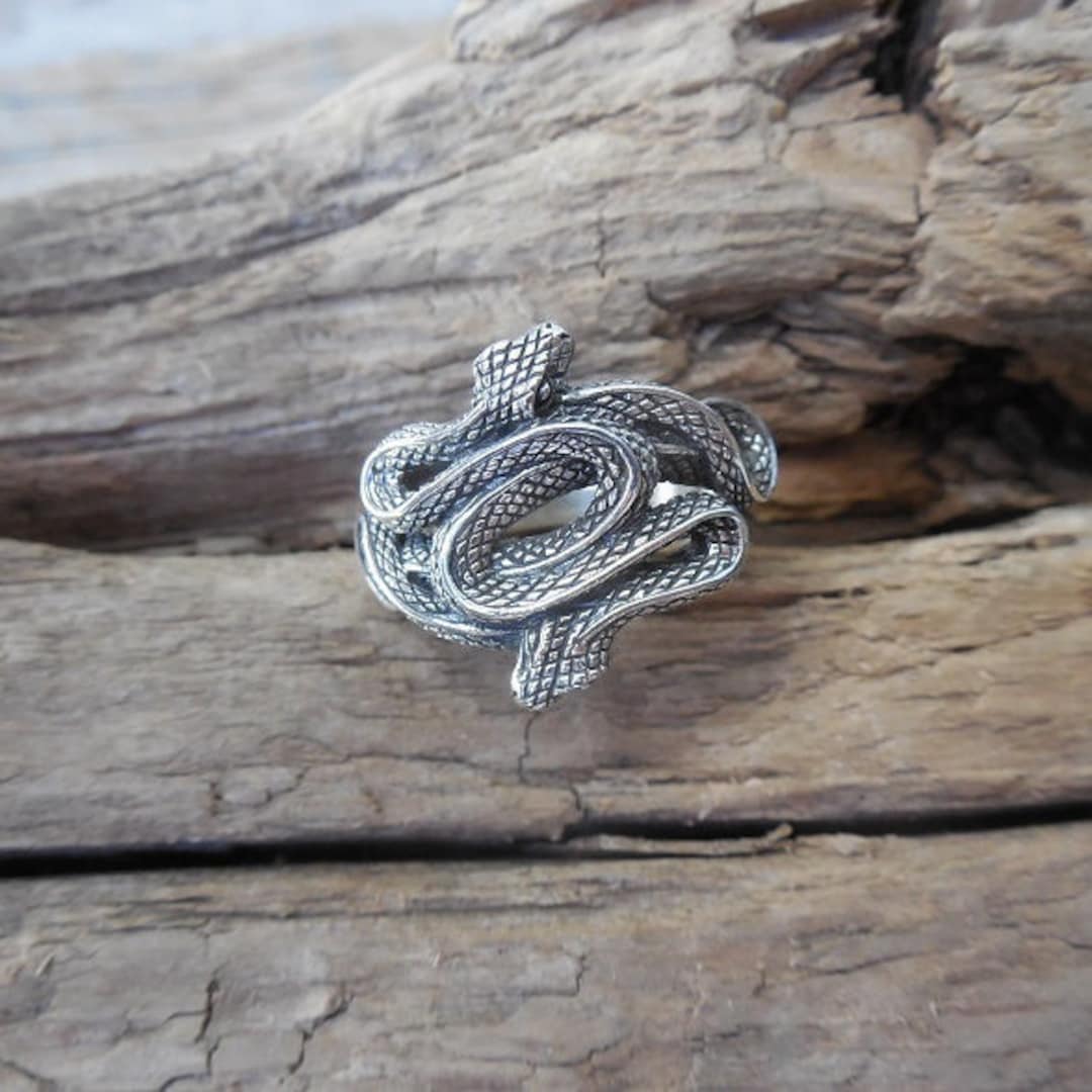 Duel Snake Ring Handmade in Sterling Silver 925 - Etsy