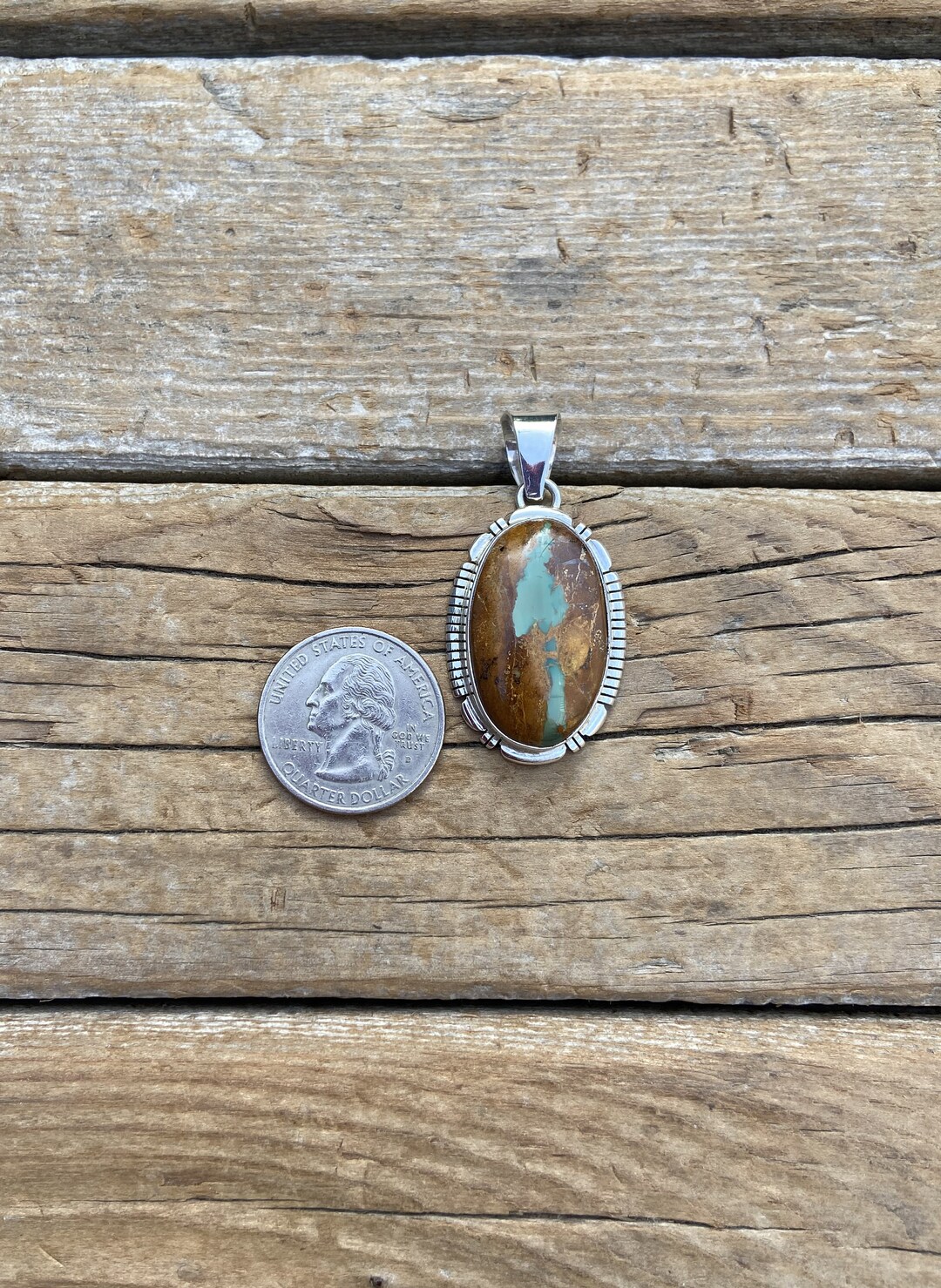 Royston Turquoise Pendant Handmade and Signed in Sterling Silver 925 ...