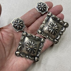 Large Repousse Earrings Handmade in Sterling Silver 925 - Etsy