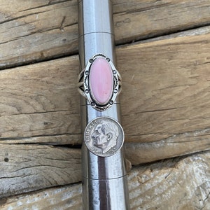 Gorgeous Pink Conch Shell Ring Handmade Signed in Sterling Silver With ...