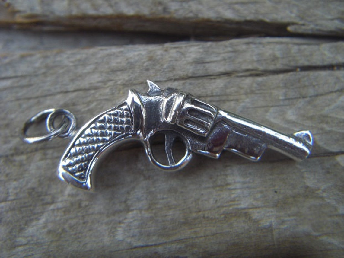 Revolver Pendant Handmade in Sterling Silver - Etsy