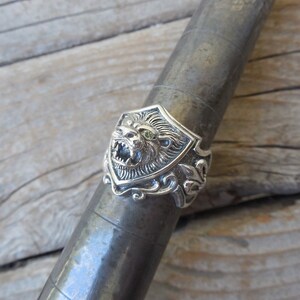 Lion Rings in Sterling Silver 925 With Peridot Stones in the Eyes - Etsy