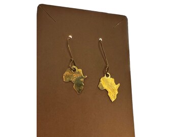 Africa Map Earrings 18k Gold Plated Black History Month Gift Boho ...