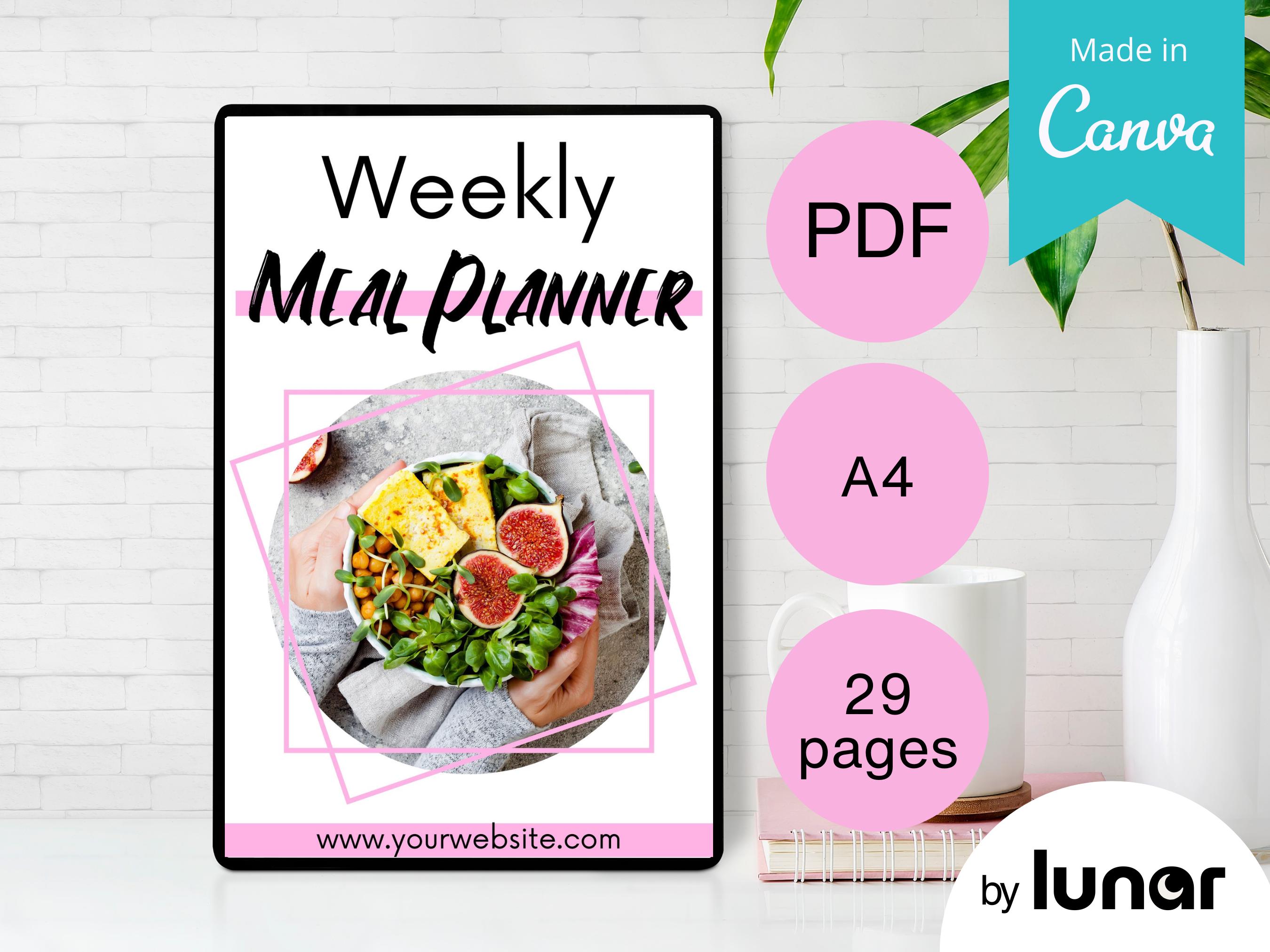Editable Weekly Meal Planner | Canva Template | Printable Meal Planning ...