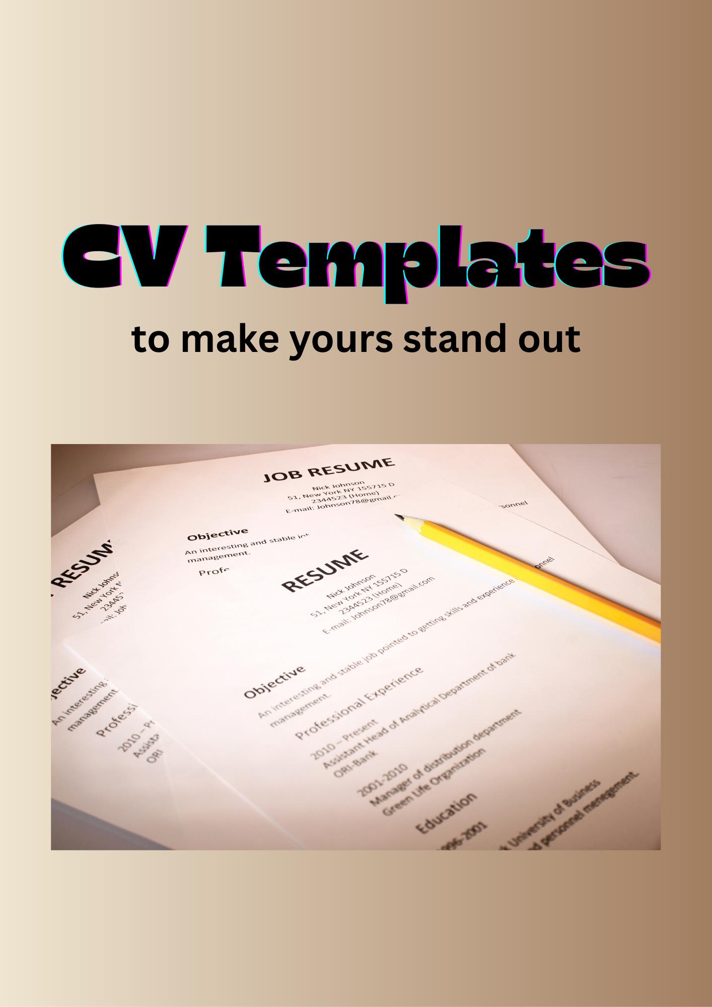 Stand Out With Polished CV Templates for Success - Editable in Word or ...