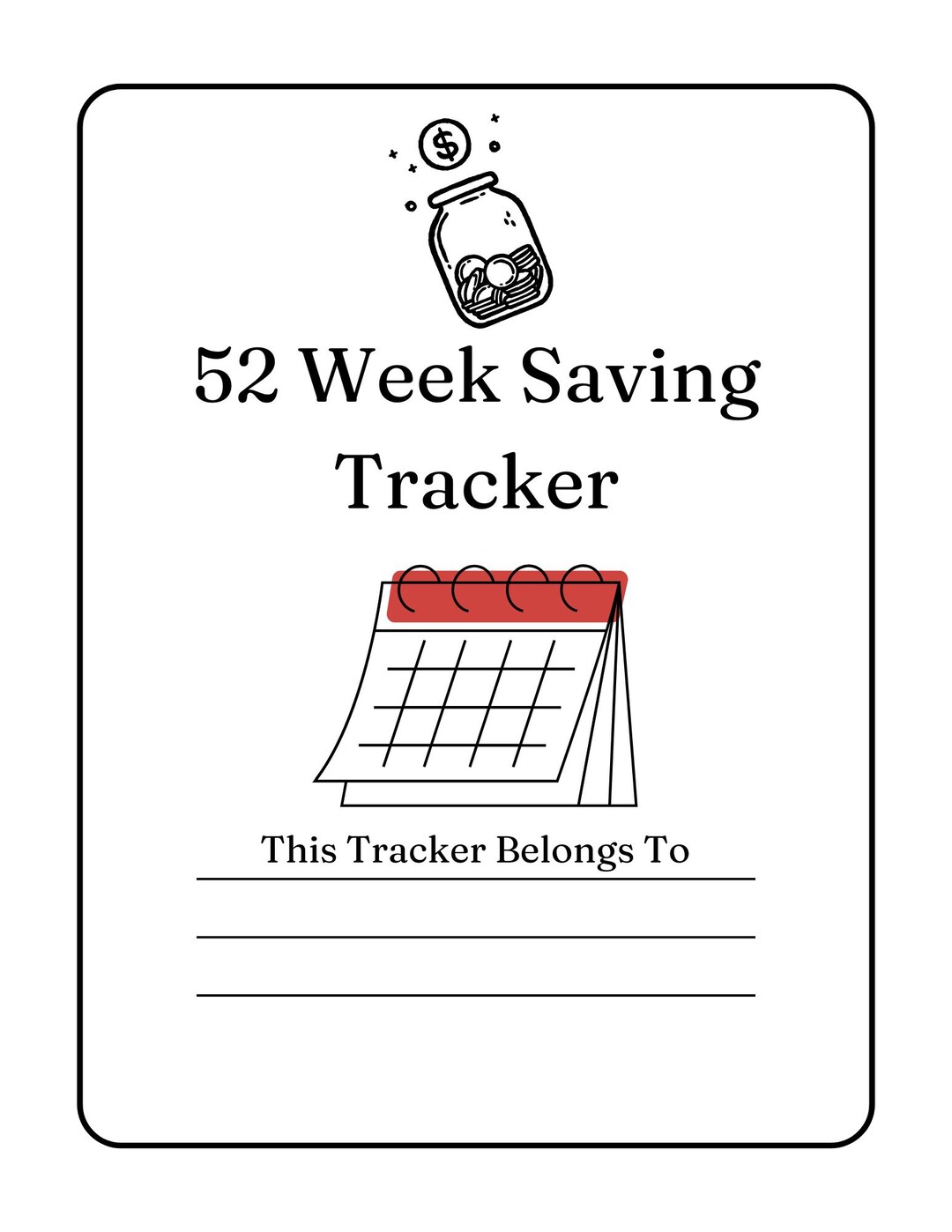 52 Week Savings Tracker - Etsy