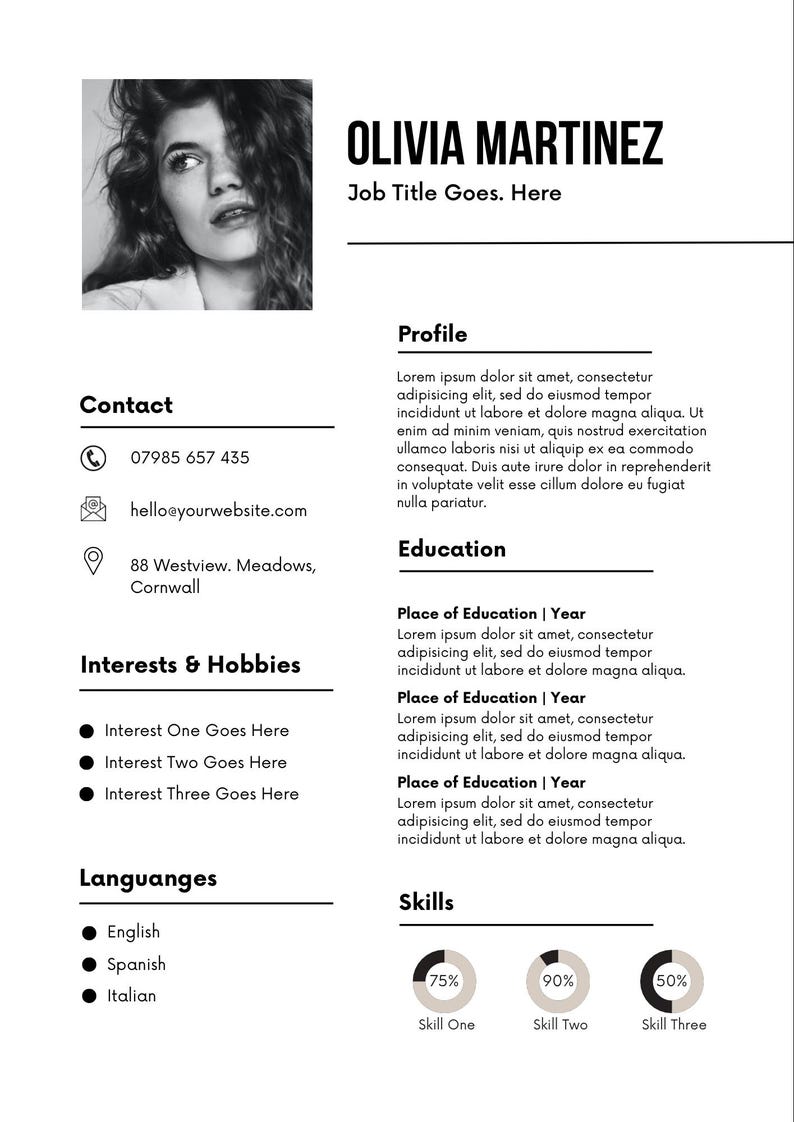 Stand Out With Polished CV Templates for Success - Editable in Word or ...