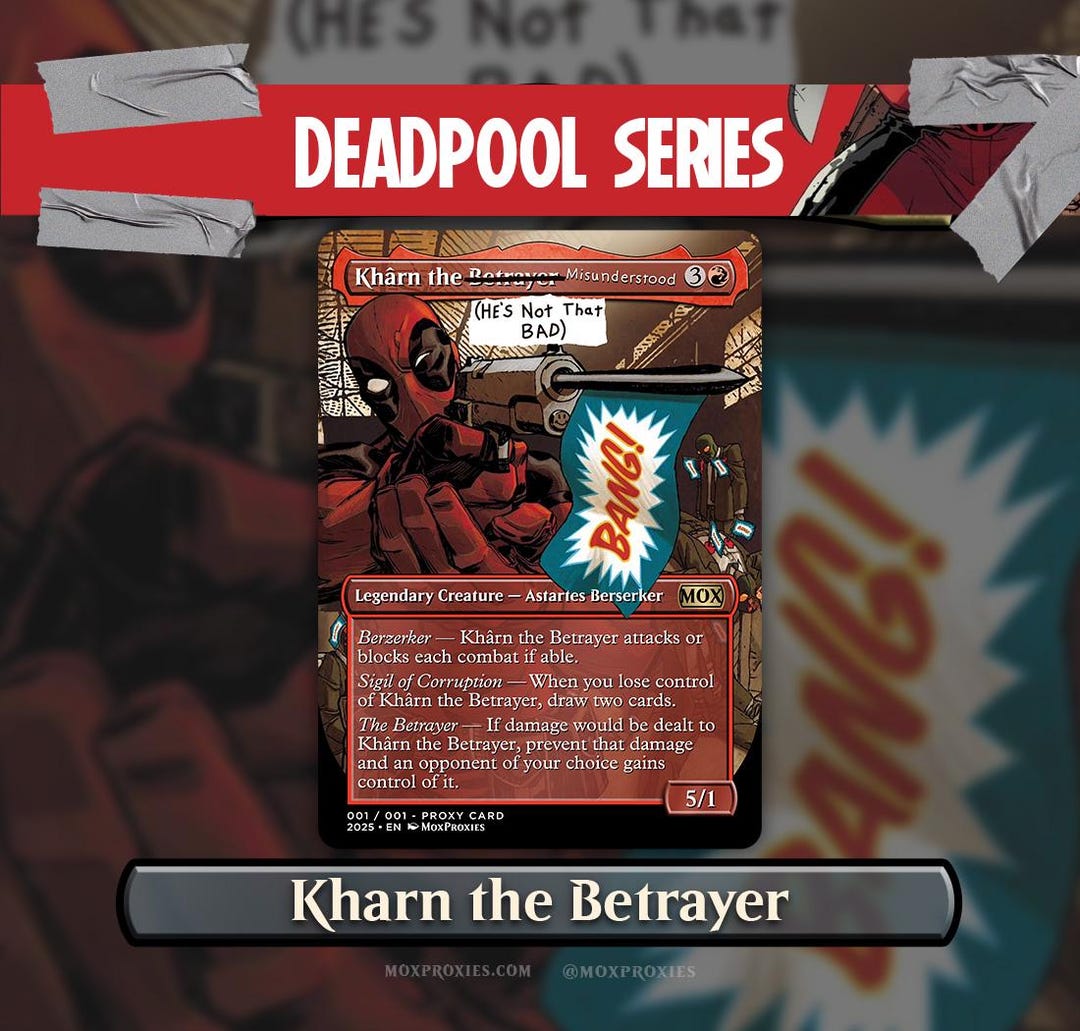 Deadpool X Khârn the Betrayer | Personalized Proxy Full Art Magic the ...