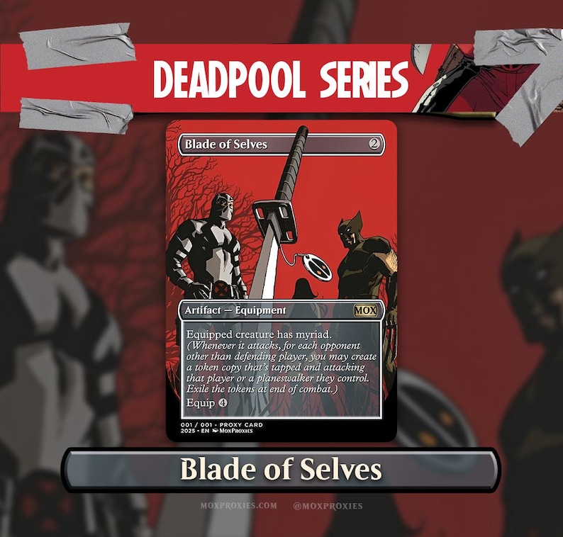 Deadpool Blade of Selves MTG Proxy: Custom Full Art Commander Card - Etsy
