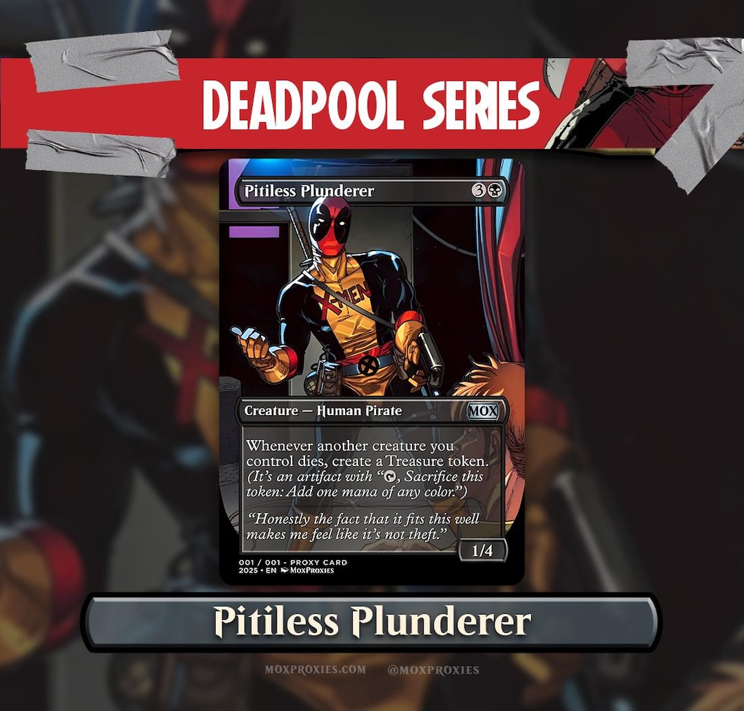 Deadpool X Pitiless Plunderer | Personalized Proxy Full Art Magic the ...