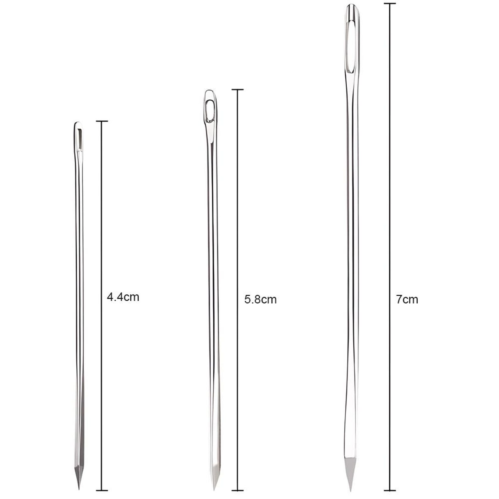 Stainless Steel Big Eye Needles - Hand Sewing and Craft Set (6/9/12 Pcs ...