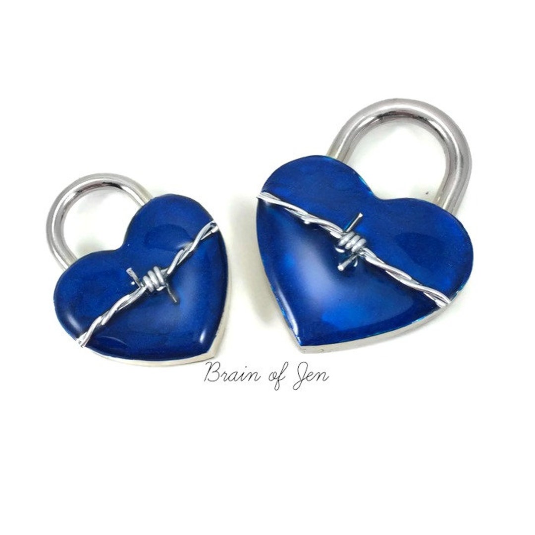 Cobalt Blue Working Padlock With Real Barbed Wire You Choose Size - Etsy