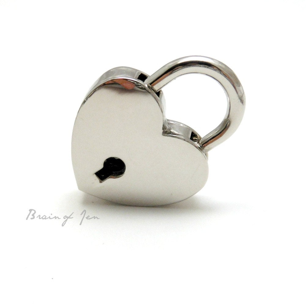 Heart Shaped Padlock Dark Purple Sparkly Day Collar Lock and Key