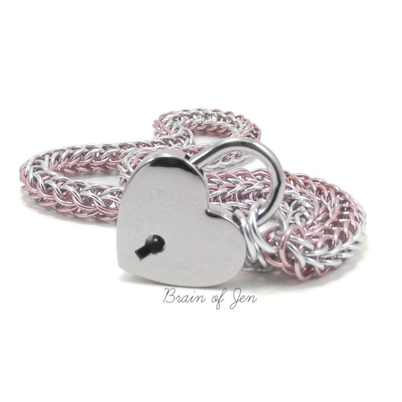 Pink Bdsm Slave Collar With Heart And Barbed Wire Lock Etsy