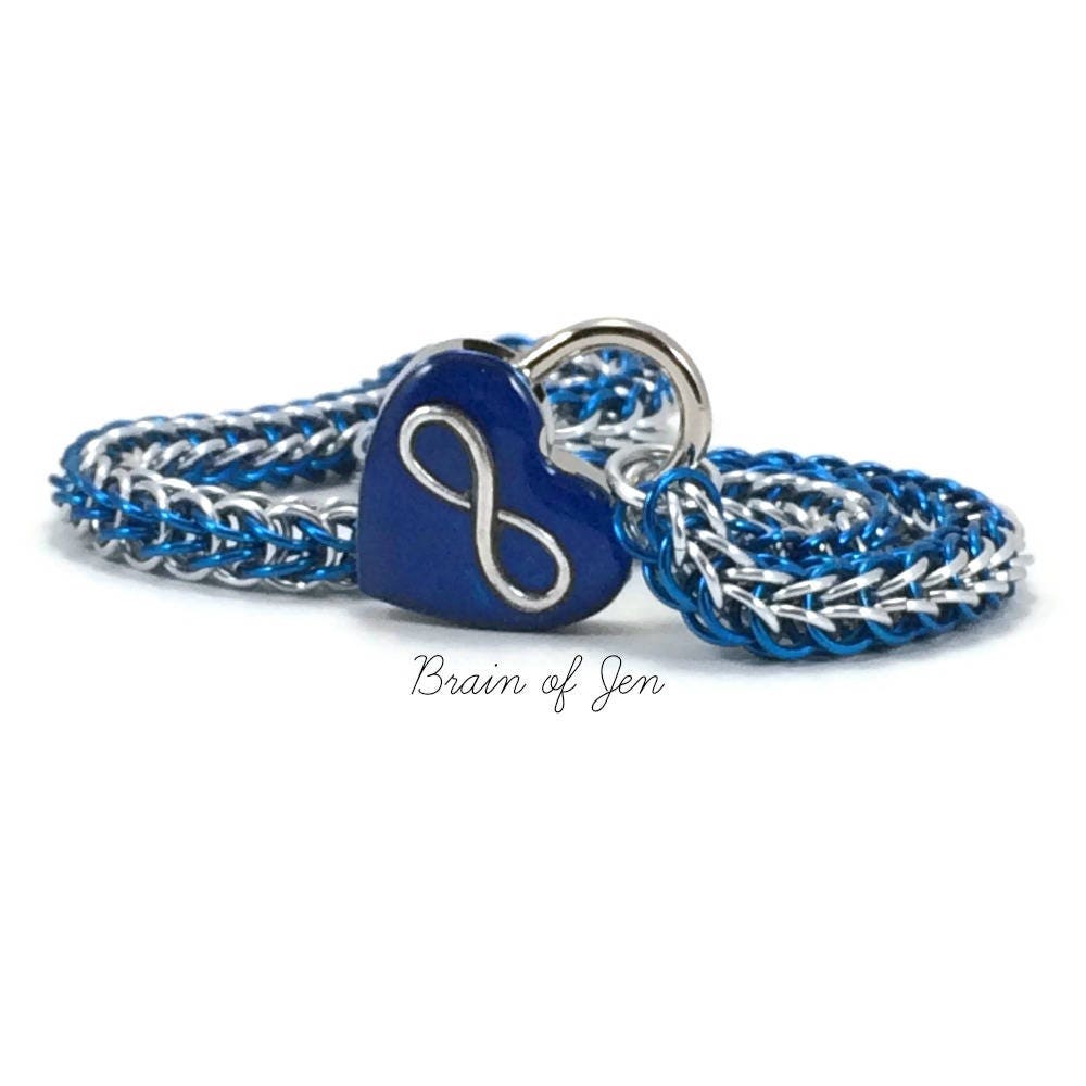 Eternity Collar Polyamory Slave Collar Cobalt Blue & Silver Infinity ...