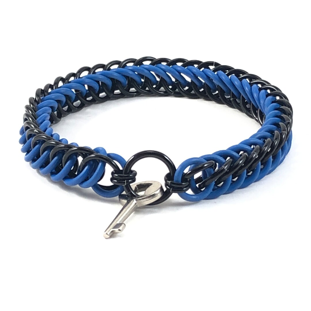 Black and Blue Key Holder Stretch Bracelet - Etsy