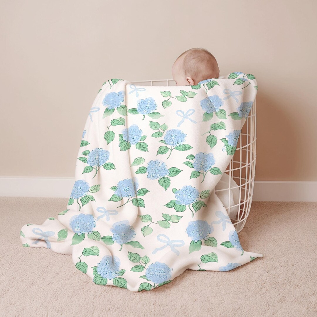 Hydrangea Nursery Decor Baby Girl Hydrangea Blanket Gift for Baby ...