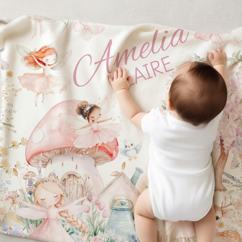 Fairy Blanket Girl Name Blanket Gift for Kid Fairytale Decor Fairy ...