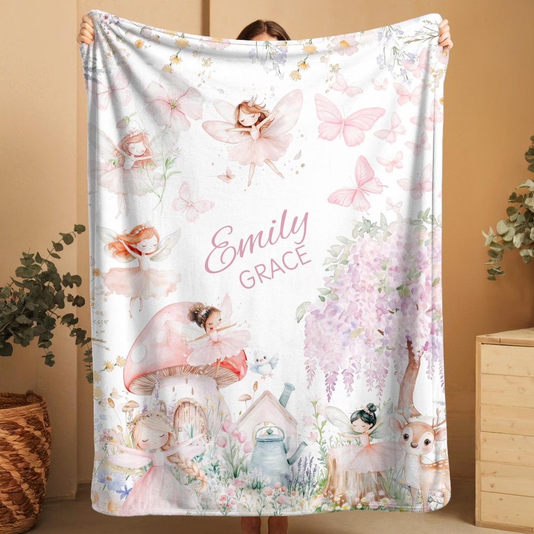Fairy Blanket Girl Name Blanket Gift for Kid Fairytale Decor Fairy ...