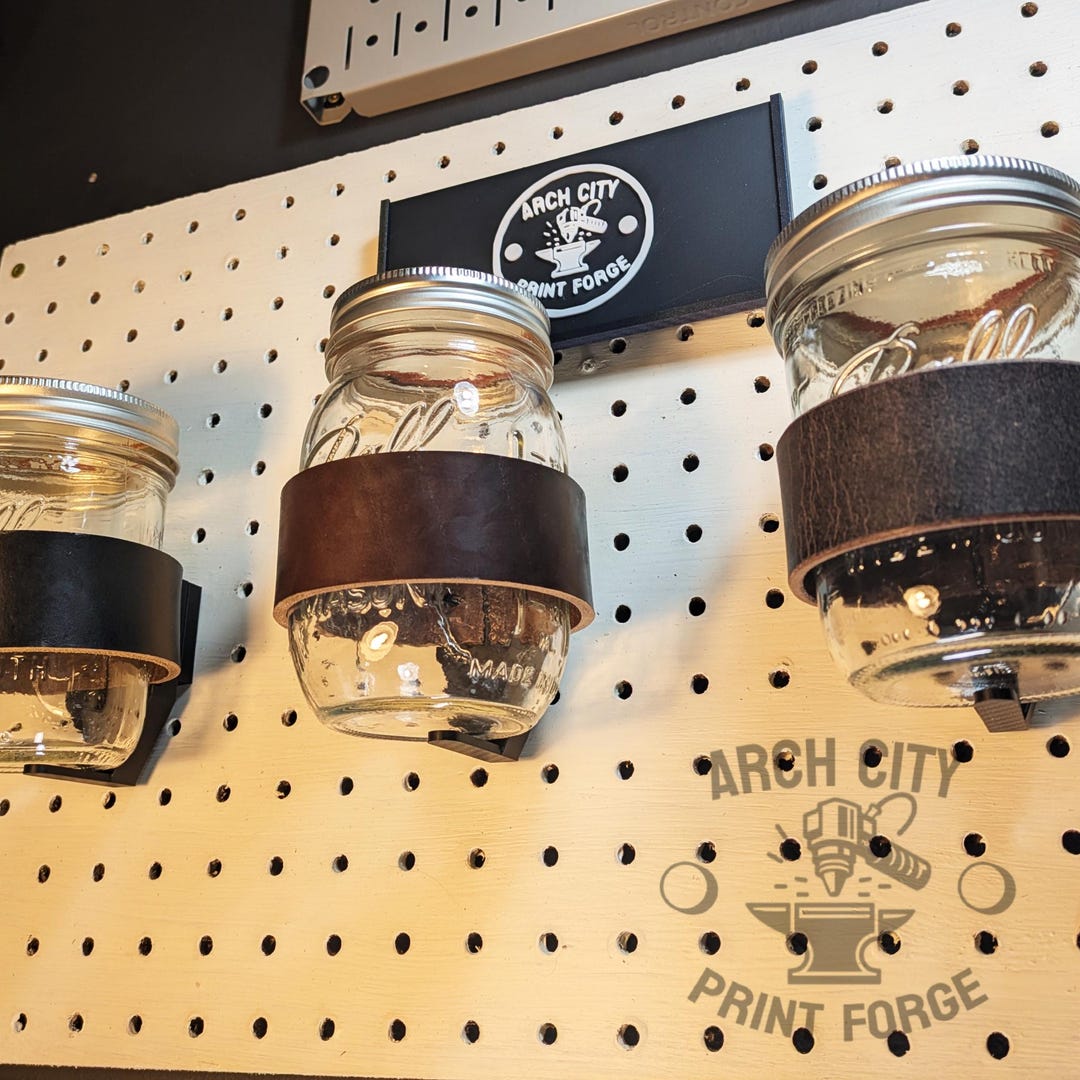 16oz Mason Jar Holder - 1/4" Pegboard - Etsy