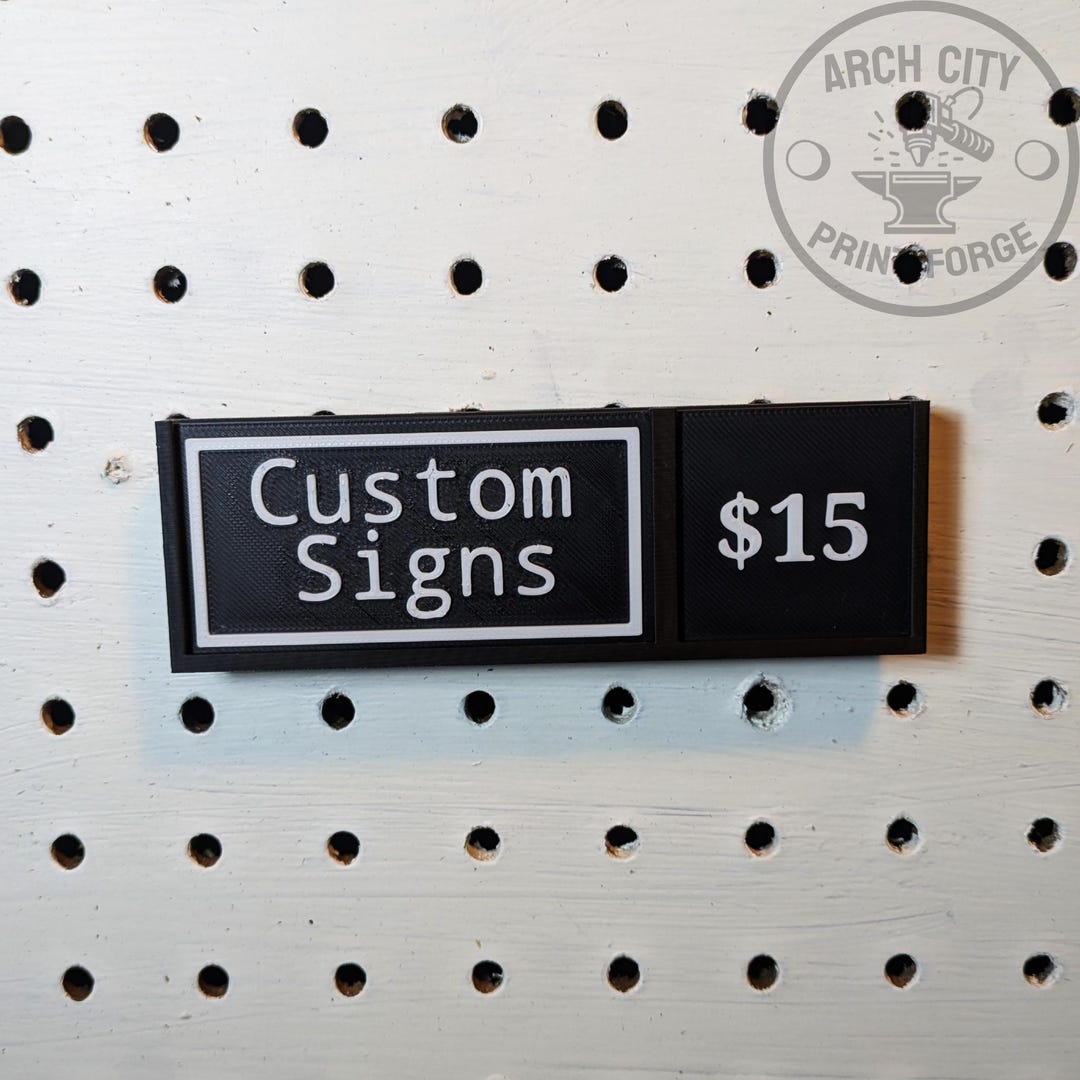 Custom Price Sign 1.5" X 3" - Pegboard Mount - Etsy