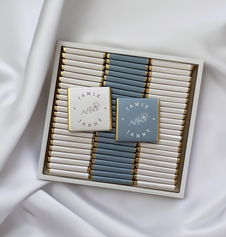 50 Pcs Wedding Chocolate, Wedding Chocolate Favors, Customized ...