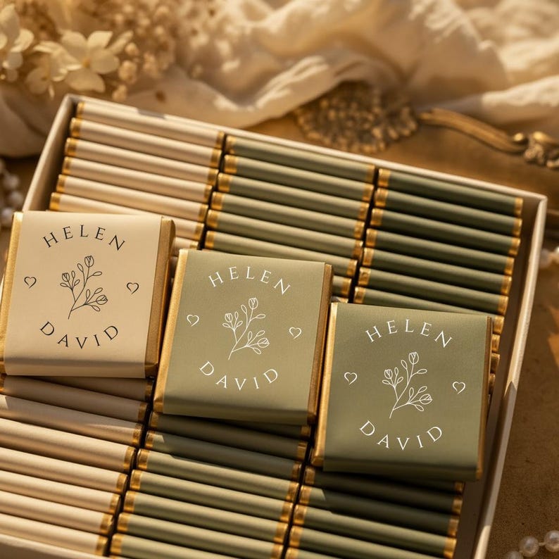 50 unidades de bombones personalizados para bodas, envueltos en papel ...