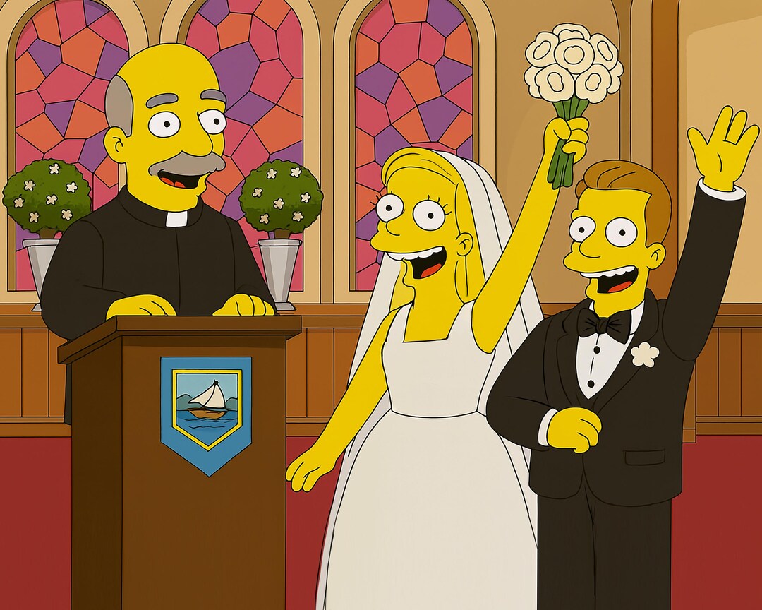 Custom Simpsons Wedding Portrait | Unique Anniversary Gift (digital ...