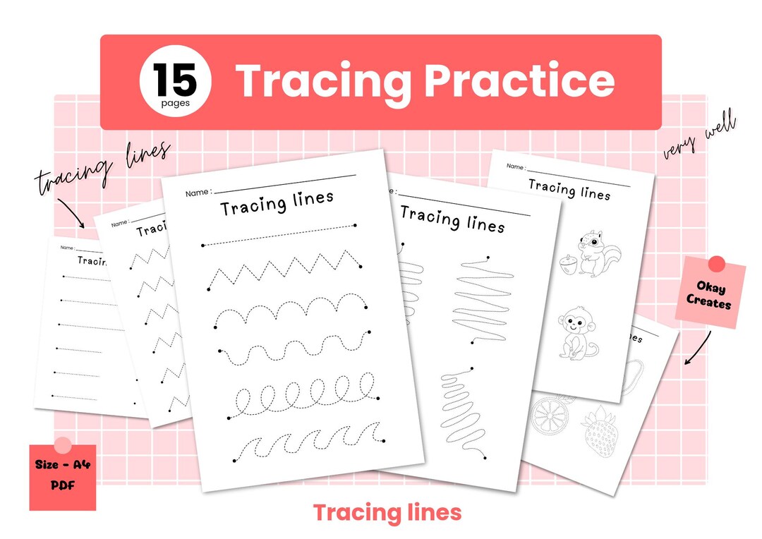 Tracing Practice - Lines - Etsy