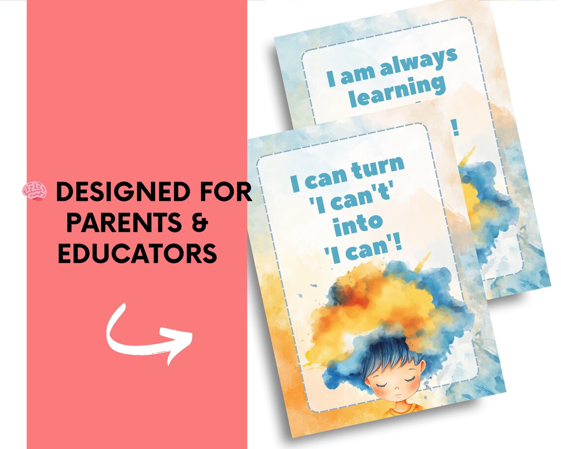 Growth Mindset Affirmation Cards for Kids | 21-card Printable PDF ...