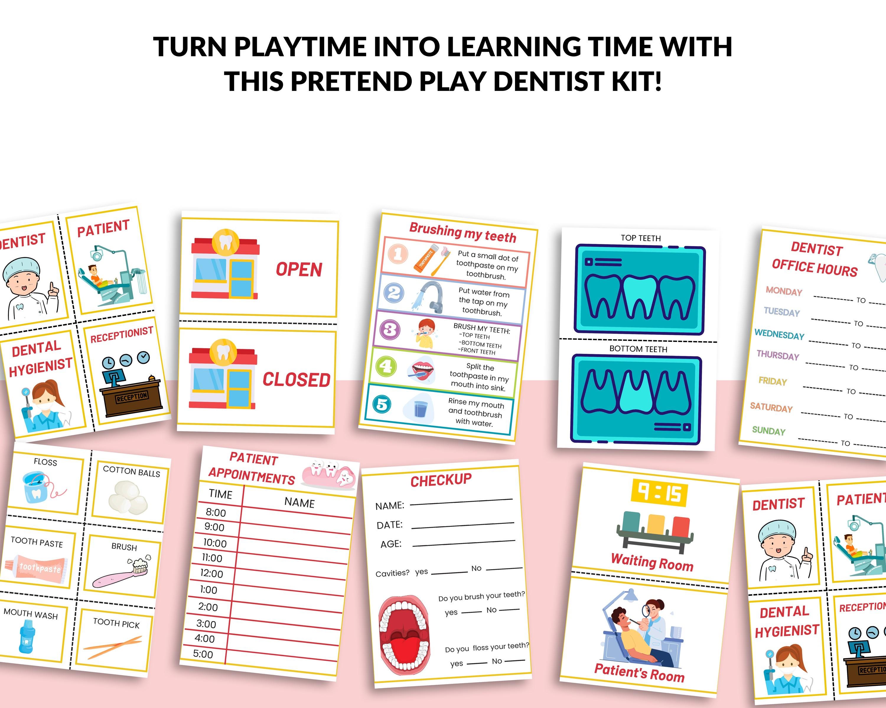 Pretend Play Dentist Kit | Printable PDF | Dramatic Play Set for Kids ...