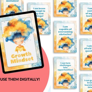 Growth Mindset Affirmation Cards for Kids | 21-card Printable PDF ...