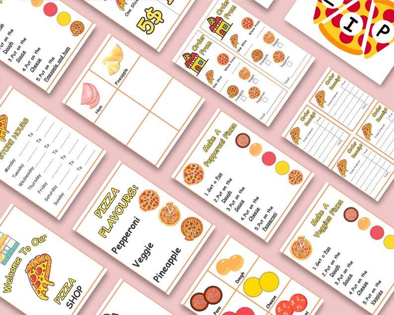 Pretend Play Pizza Shop Kit | Printable PDF | Dramatic Play Set for ...