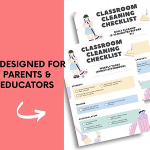 Classroom Cleaning Checklist | Editable Canva Template | Teacher ...