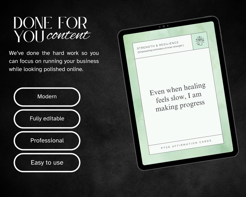 PTSD Affirmation Cards | Printable PDF and Canva Template | 30 Trauma ...