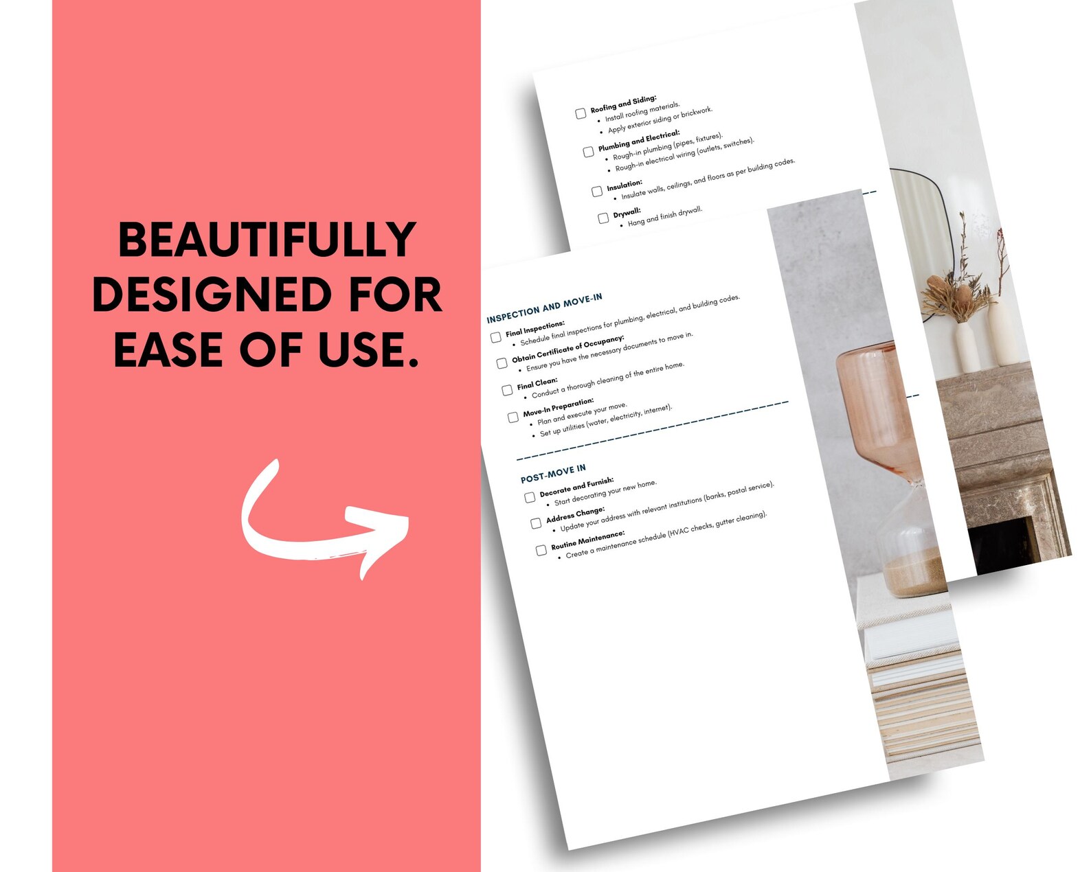 New Home Build Checklist | Printable PDF and Canva Template | Home ...