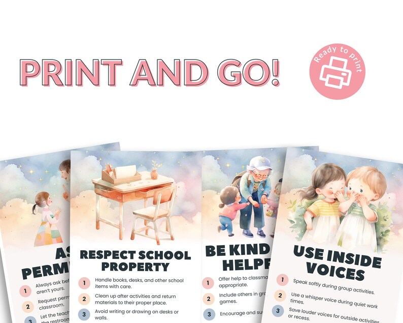 Editable Classroom Behavior Poster | Canva Template for Teachers ...