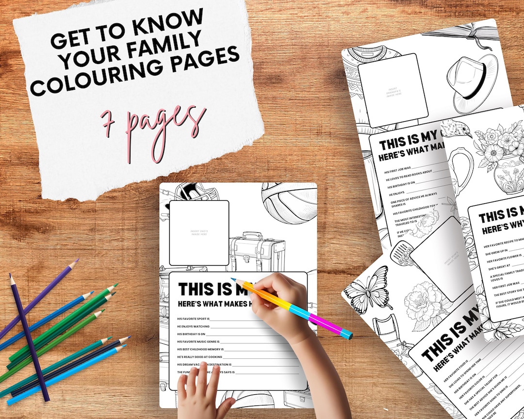 Get to Know Your Family Coloring Pages | Printable PDF Activity for ...