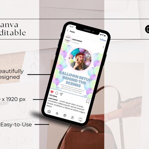 Balloon Business Instagram Post Templates: Canva Editable (digital ...