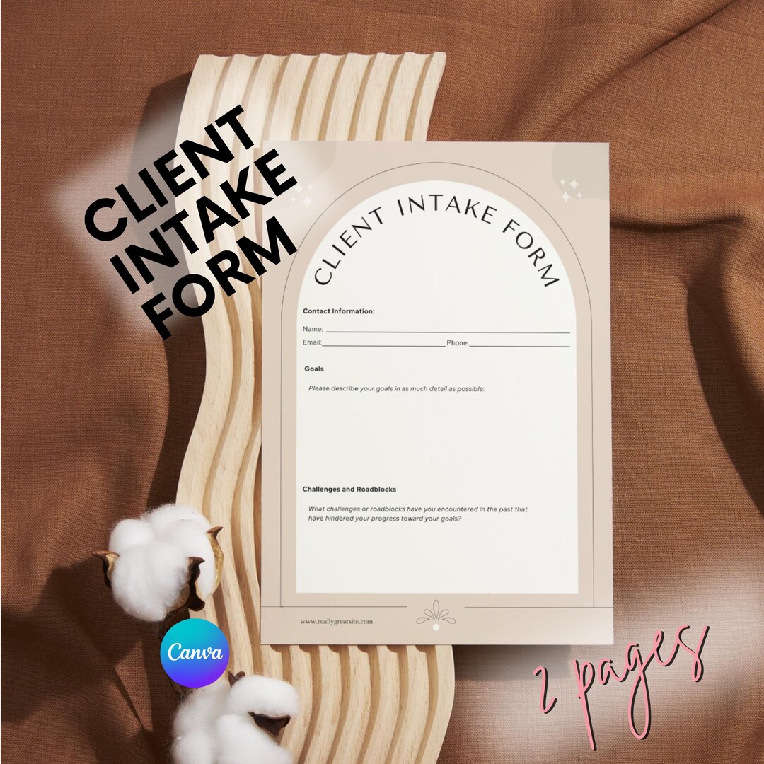 Client Intake Form Canva Template | Editable Onboarding Form for ...