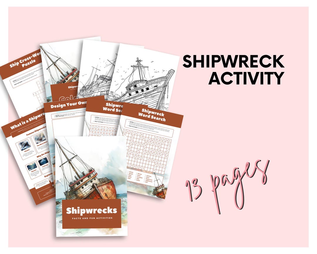 Shipwreck Activities for Kids | 13-page Printable PDF | Fun Ocean ...