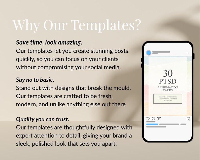 PTSD Affirmation Cards | Printable PDF and Canva Template | 30 Trauma ...
