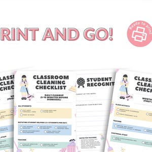 Classroom Cleaning Checklist | Editable Canva Template | Teacher ...