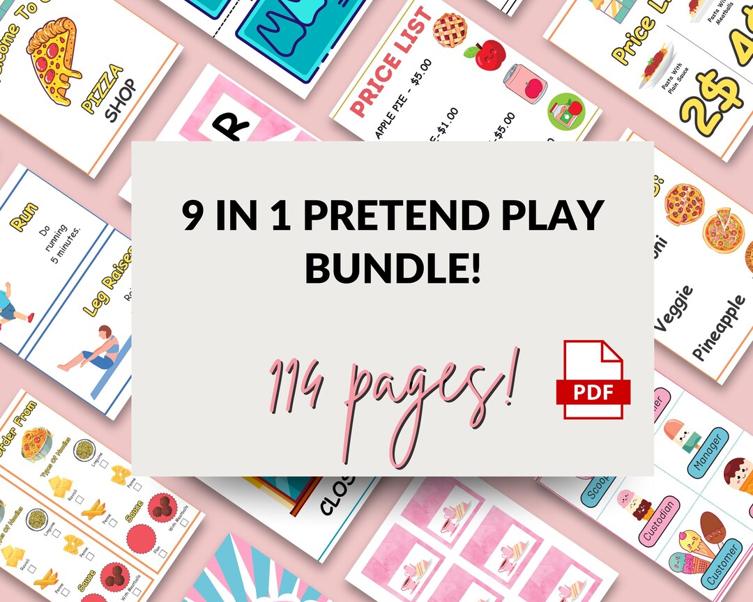 Pretend Play Bundle | 9 Printable Imaginative Play Kits for Kids ...