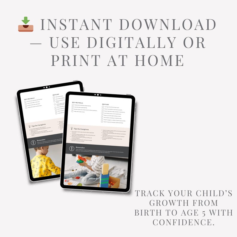 Developmental Milestones Checklist (birth to 5 Years) – PDF Download ...