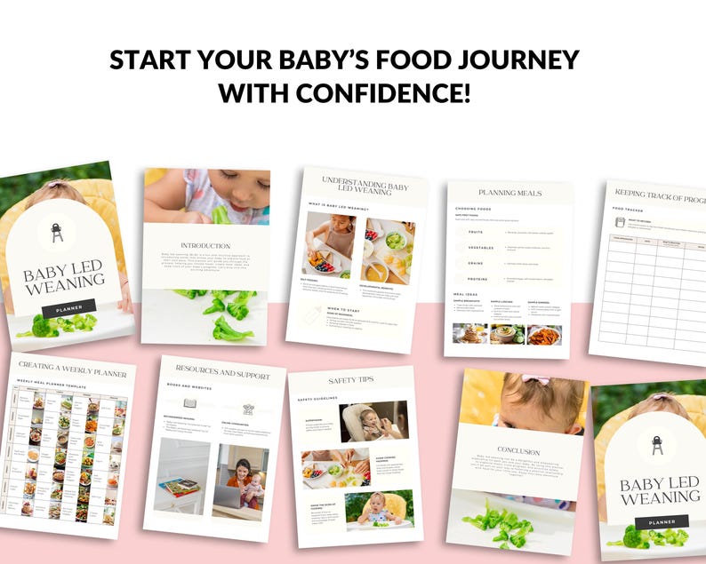 Baby-led Weaning Planner | Editable Canva Template | 9-page Digital ...