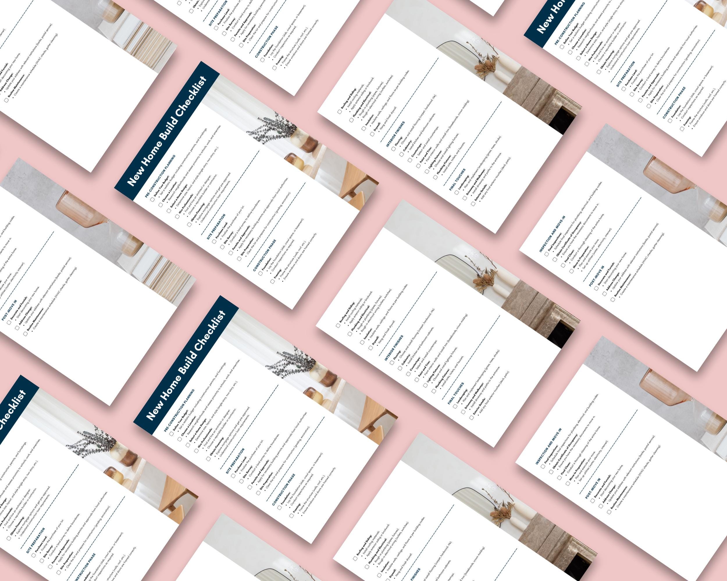 New Home Build Checklist | Printable PDF and Canva Template | Home ...